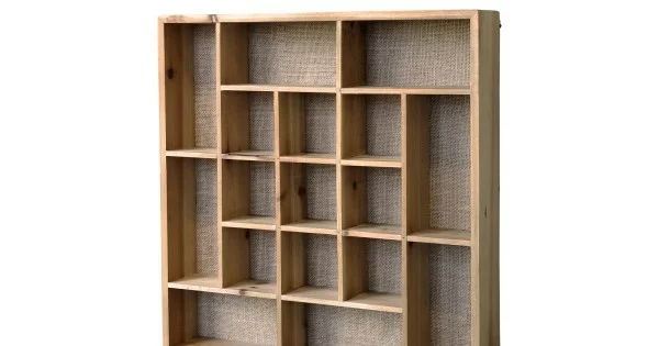 Hylde med rum - H49/L49/B8 cm natur