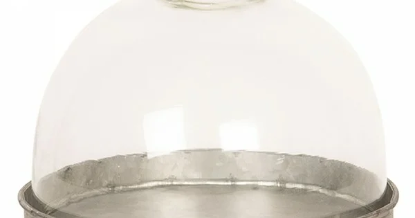 Glas kuppel 16x15 cm Str. Ø16x15 cm Farve: Grå Materiale: Jern/Glas