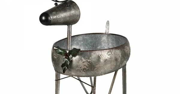 Planteholder Str. 35x28x54 cm Farve: Grå Materiale: jern