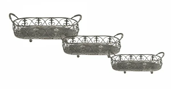 Jernkurv Str. (3) 55x25x16 / 48x22x14 / 41x18x12 cm Farve: Grå ...