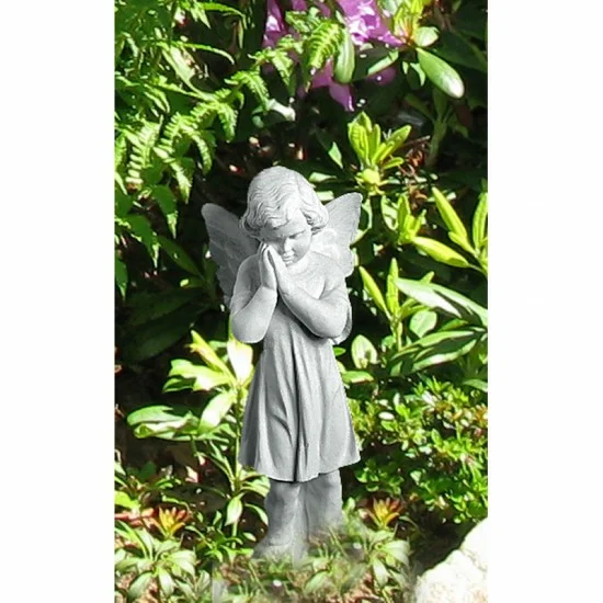frostsikker have figur - engel lavet i marmor - 55cm høj